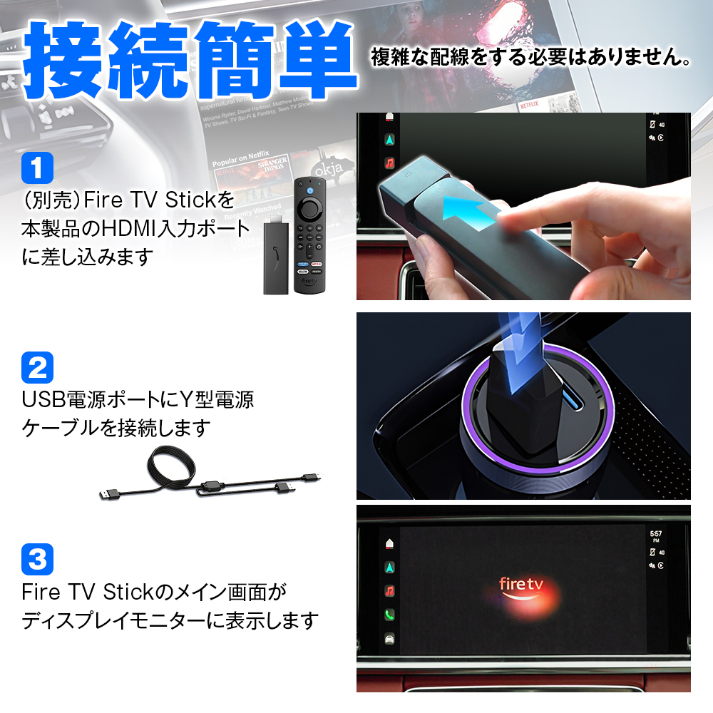 純正ディスプレイオーディオでカンタンにFire TV Stickを楽しめるメディアアダプター DA-AD02 | マックスウィン | MAXWIN